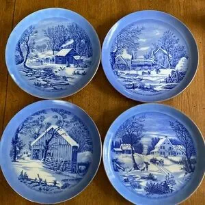 Currier & Ives | Other | Currier Ives 4 Collector Plates Winter | Poshmark